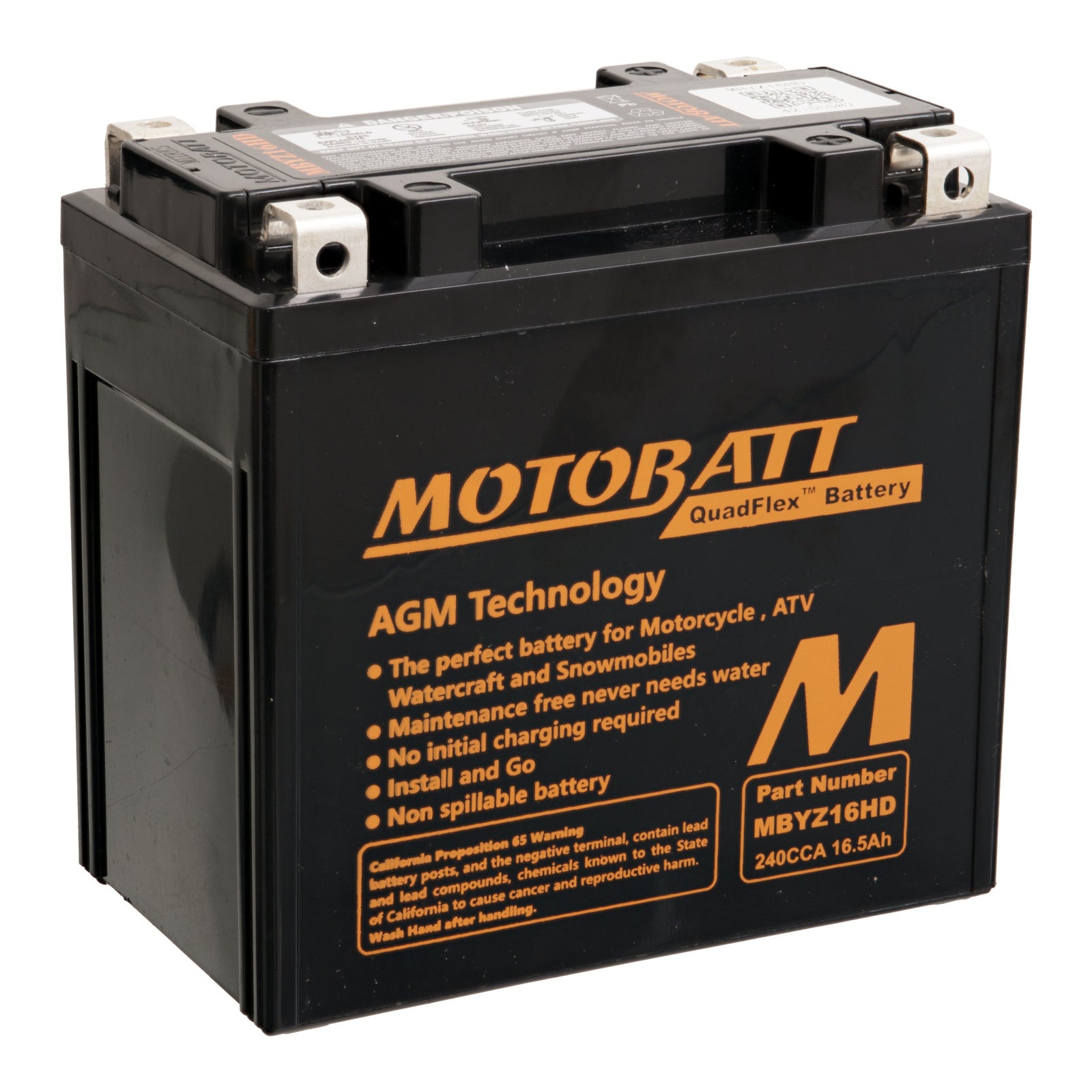 Motobatt Battery Quadflex AGM - MBYZ16HD – WhitesMoto